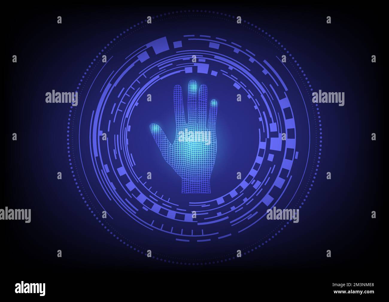 Futuristic hand scan recognition technology . Biometric data security ... Futuristic hand scan recognition technology . Biometric data security ...