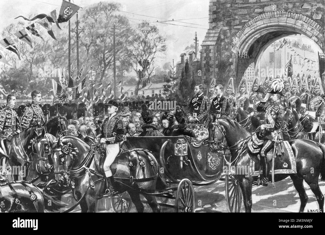 The Royal Visit to Ireland, Mayor and city keys 1900 Stock Photo - Alamy