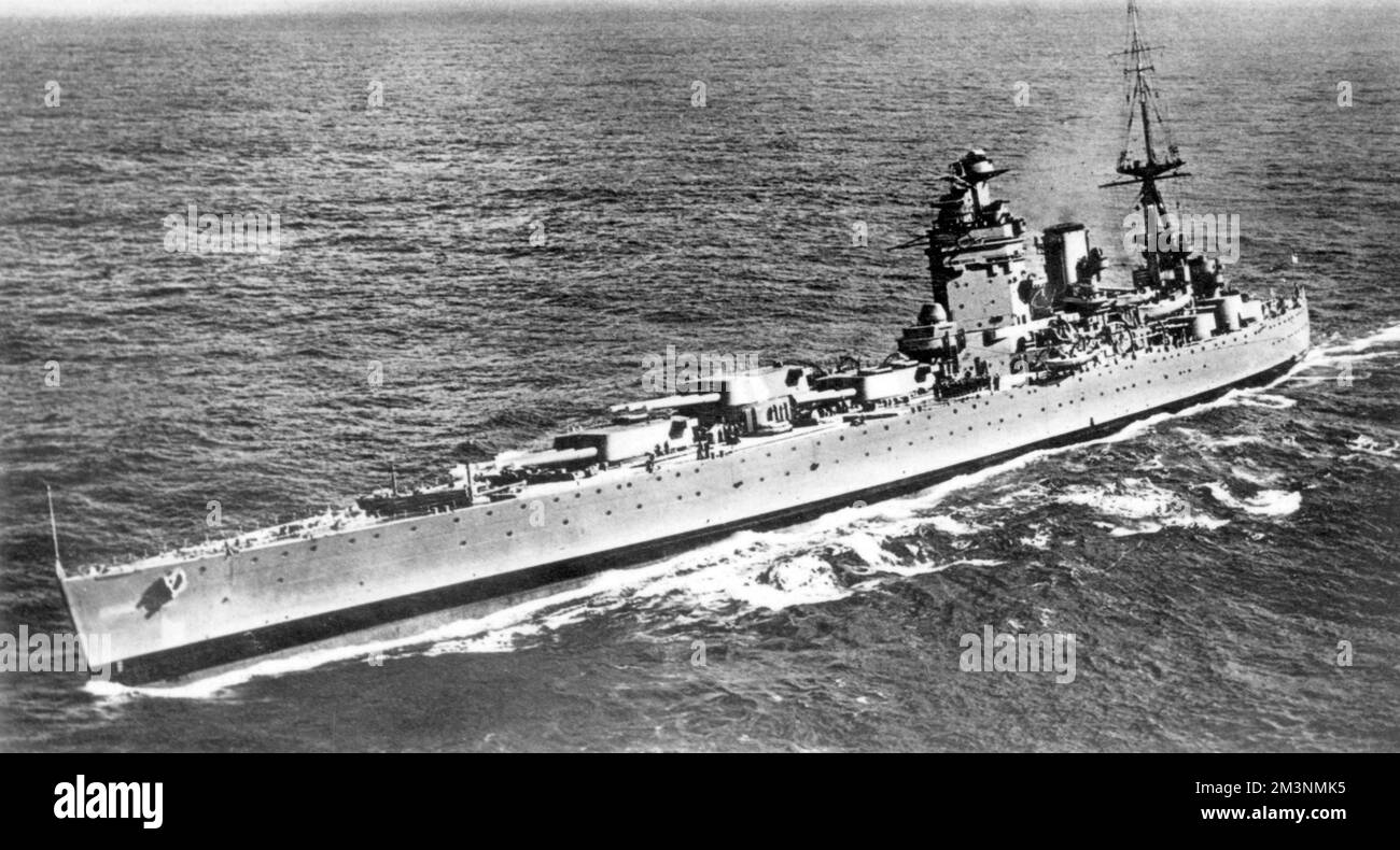 British battleship HMS Rodney Stock Photo - Alamy