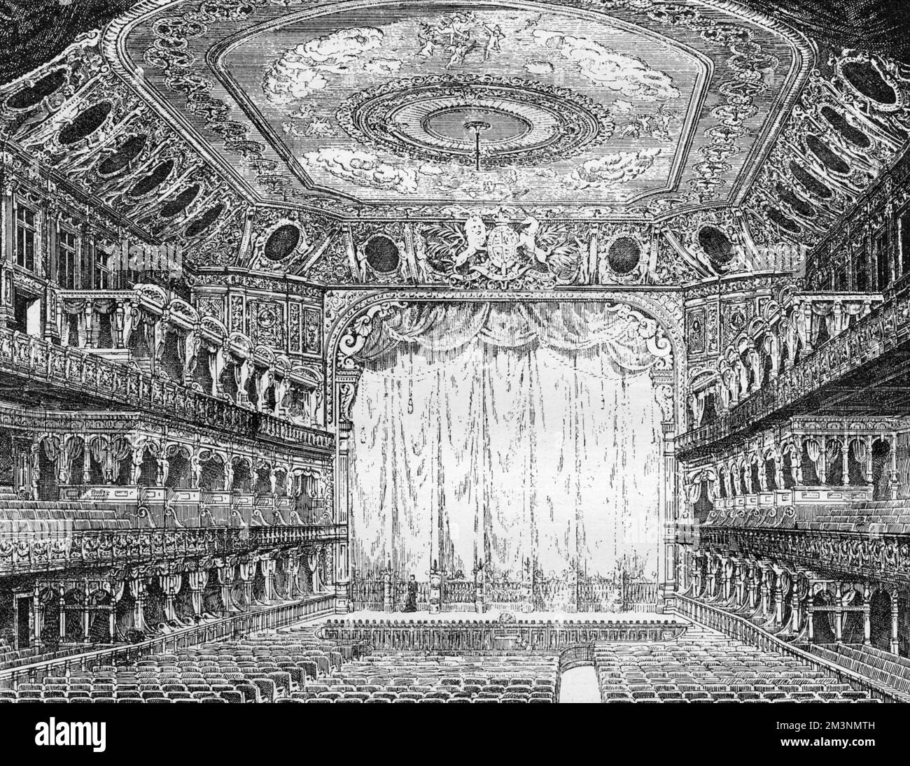 Queen's Hall, interior, Langham Place,1900 Stock Photo - Alamy