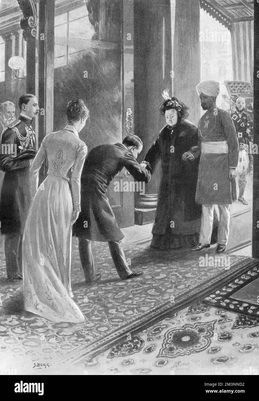 Royal visit to Ireland: Queen Victoria at Dublin Castle 1900 Stock ...