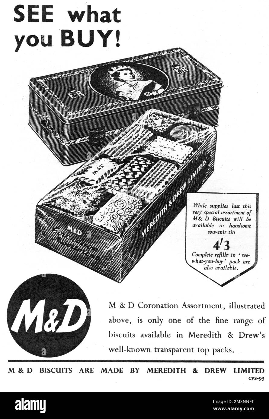 Advert for Meredith & Drew Coronation assortment of biscuits available ...