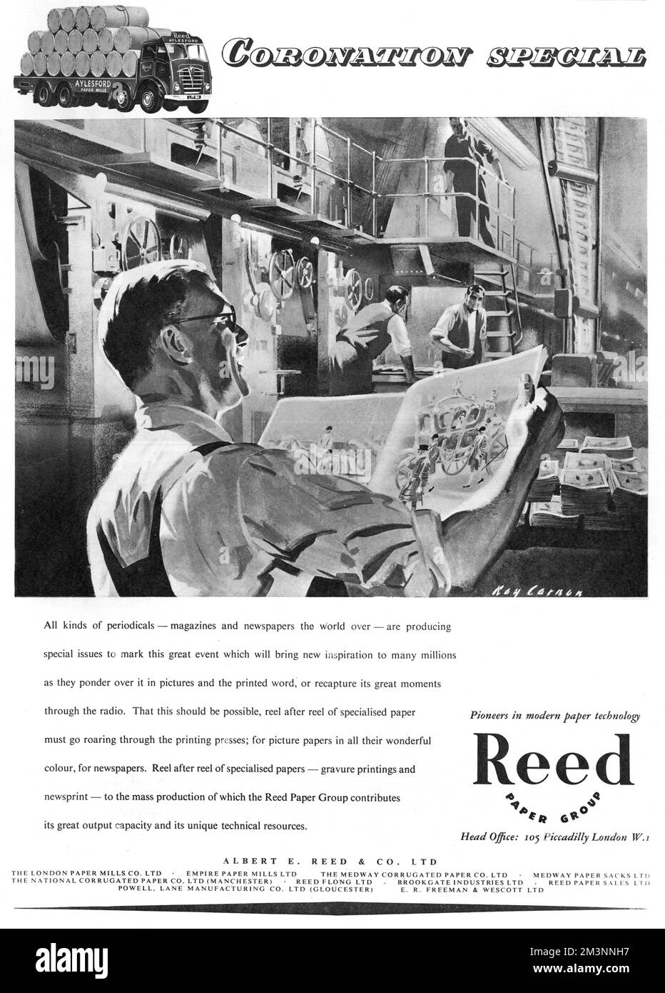 Reed Paper Group advertisement in ILN Coronation number Stock Photo - Alamy