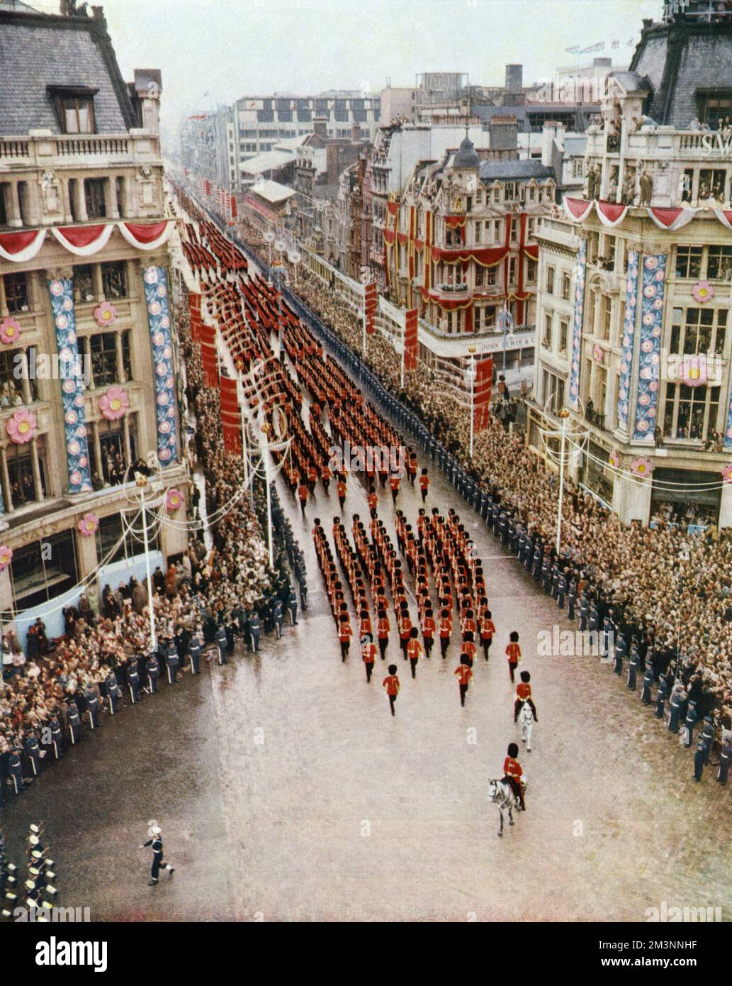 Coronation procession at Oxford Circus, 1953 Stock Photo - Alamy