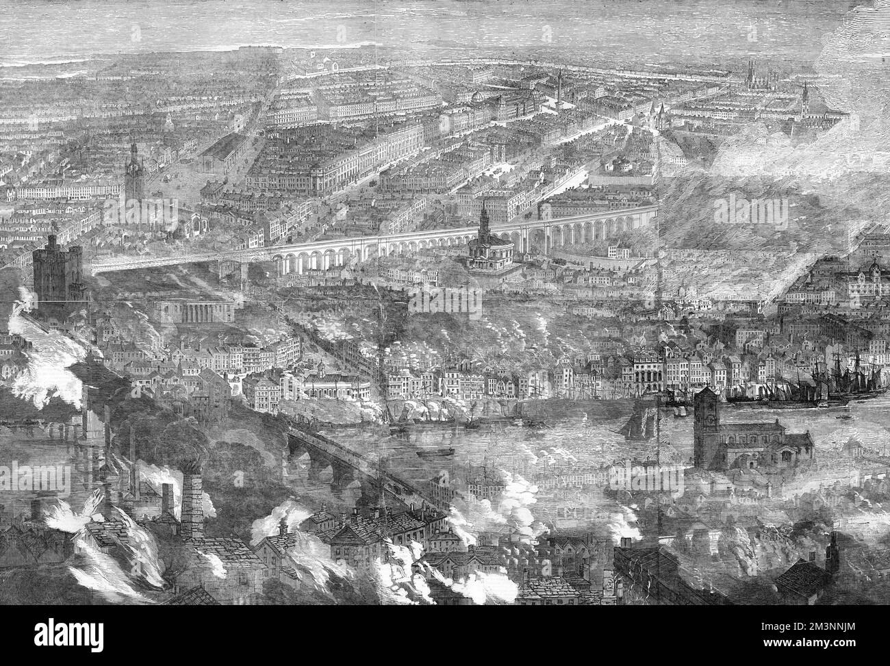 Great Fire of Newcastle and Gateshead Stock Photo - Alamy