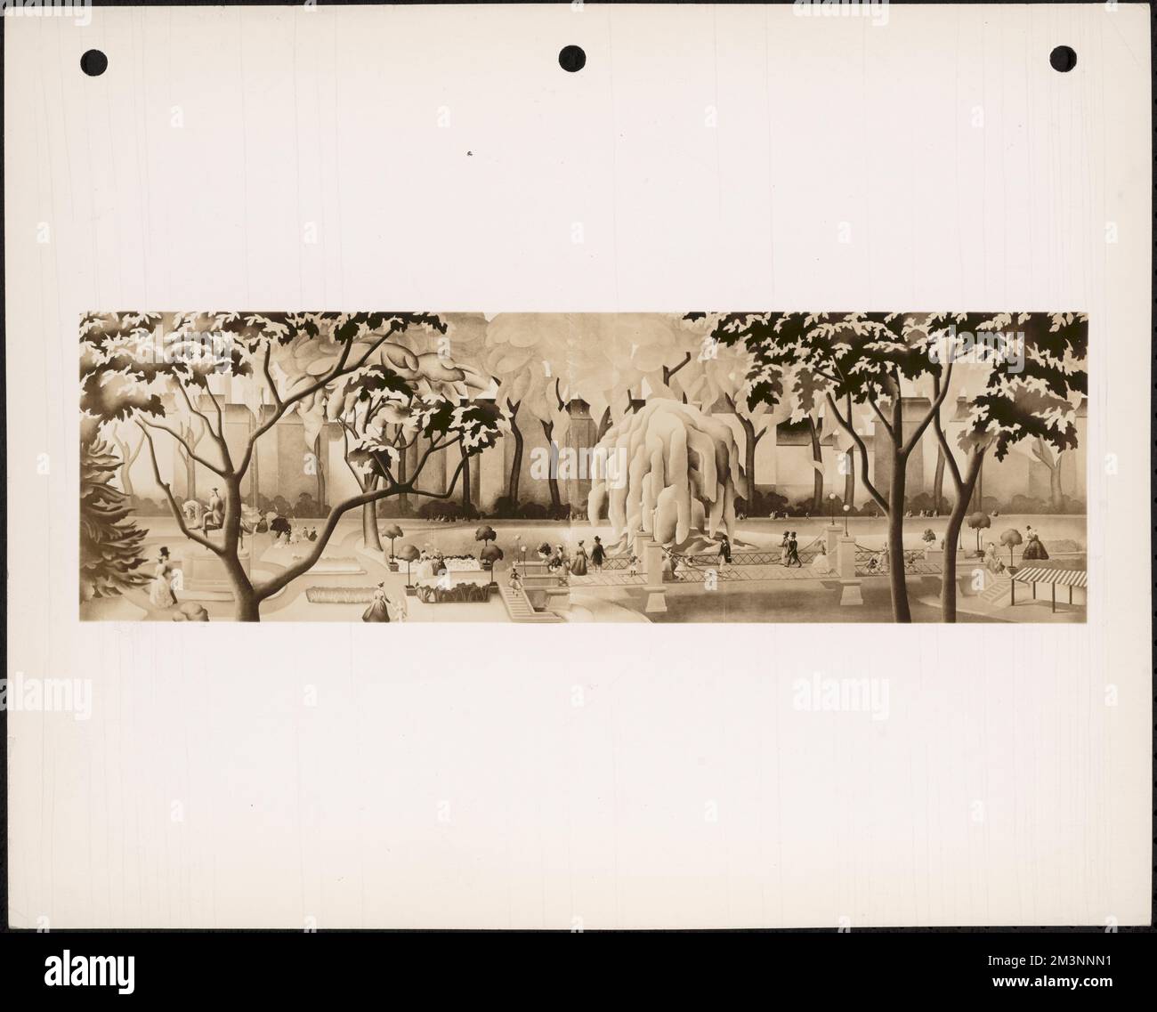 Public Gardens, Boston, 1870 , Parks. The Massachusetts WPA Federal Art ...