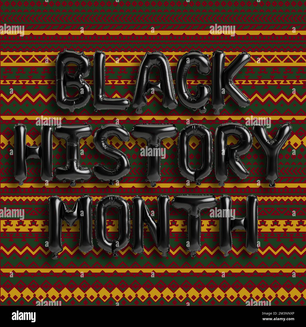 3d illustration of letter black history month balloons isolated on ...