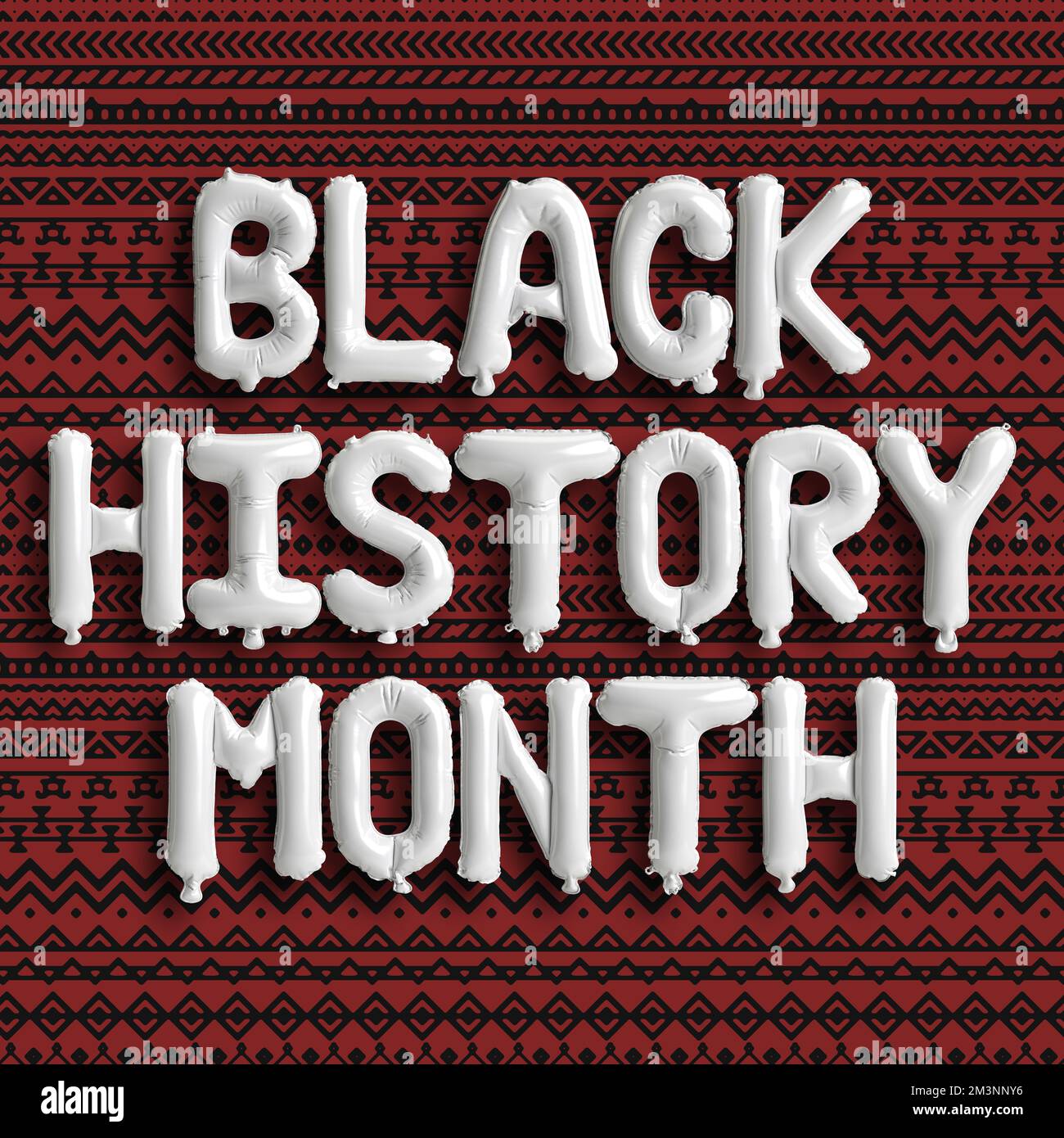 3d illustration of letter black history month balloons isolated on ...