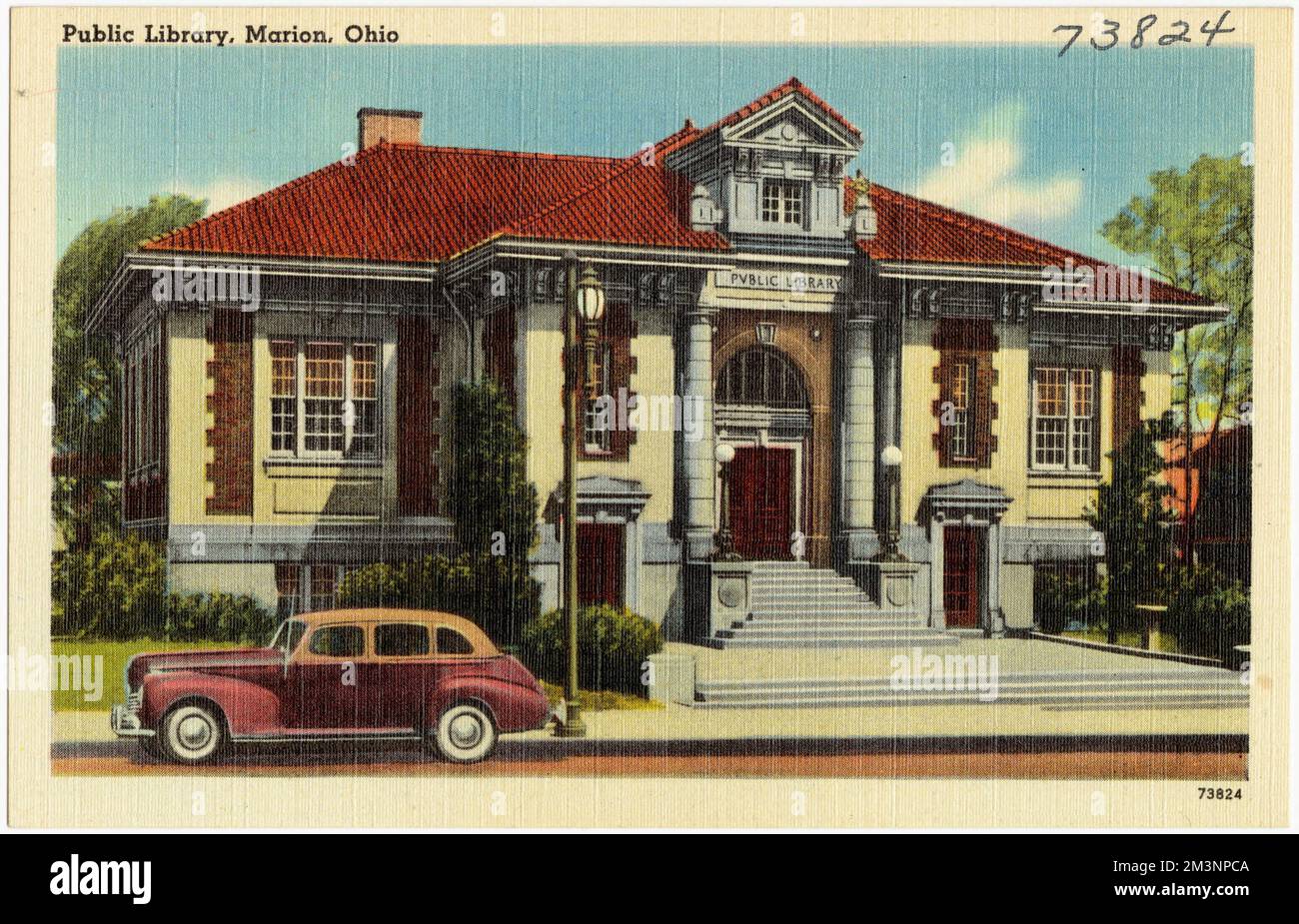 Public library, Marion, Ohio , Public libraries, Tichnor Brothers ...