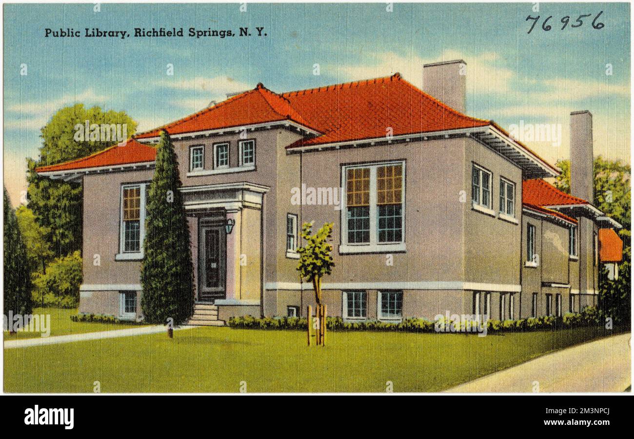Public library, Richfield Springs, N. Y. , Public libraries, Tichnor ...