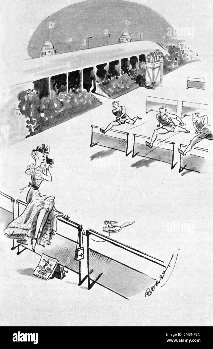 A lady photographer tries to get closer to the action in this cartoon ...