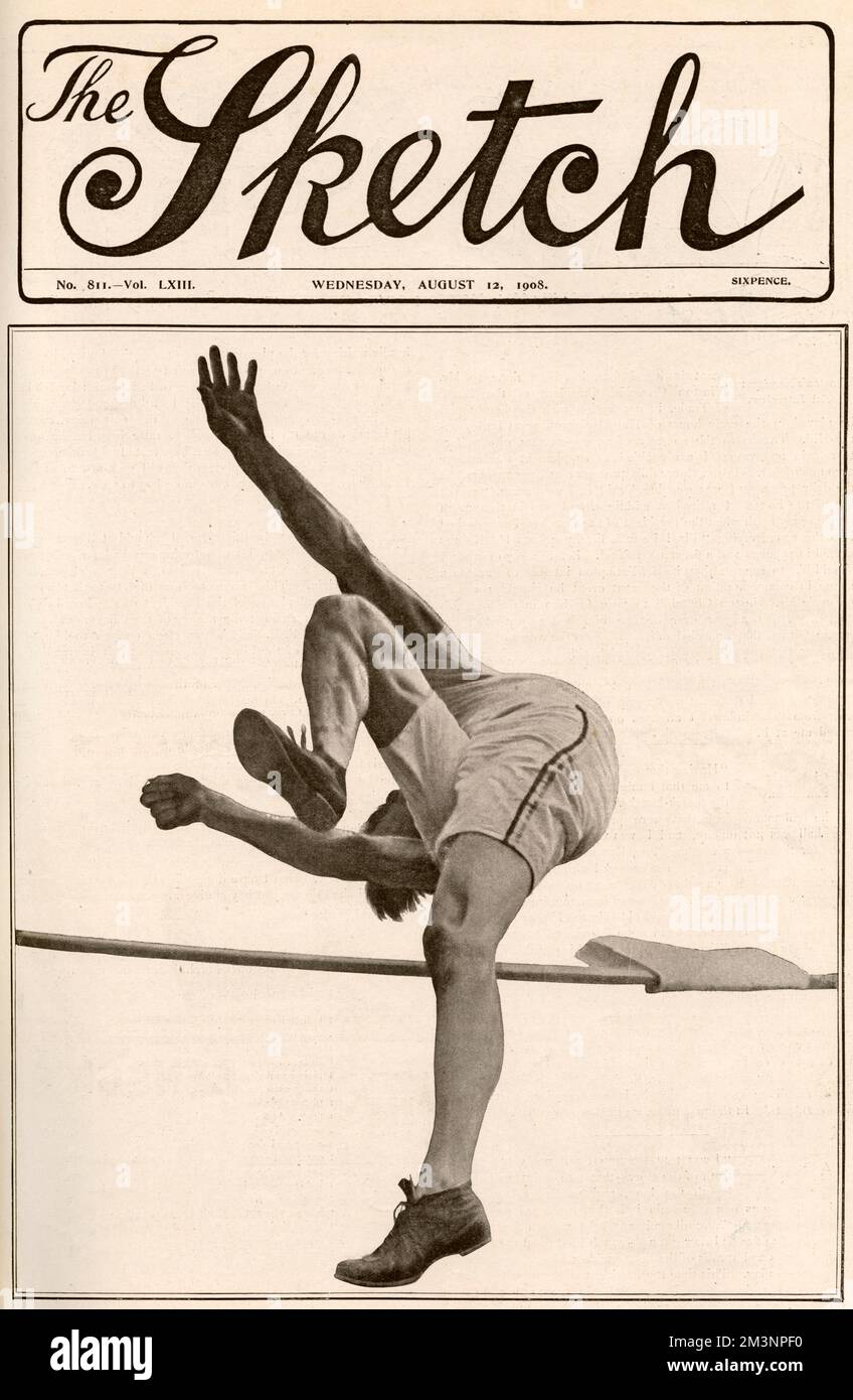 Cover of the Sketch: high jumper Harry Porter Stock Photo - Alamy