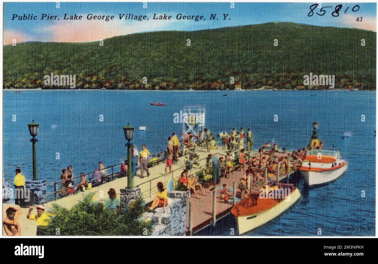 Public pier, Lake George Village, Lake George, N. Y. , Lakes & ponds ...