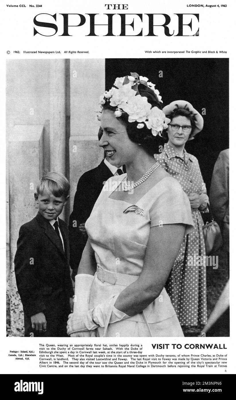 Queen Elizabeth II - Visit to Cornwall 1962 Stock Photo - Alamy