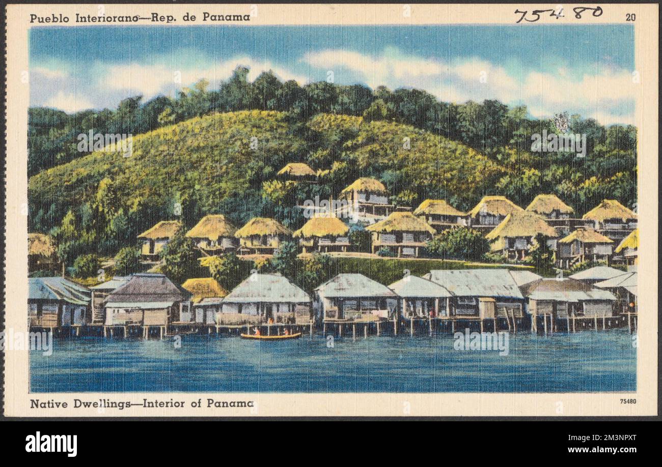 Pueblo interiorano - Rep. de Panama - Native dwellings - interior of ...