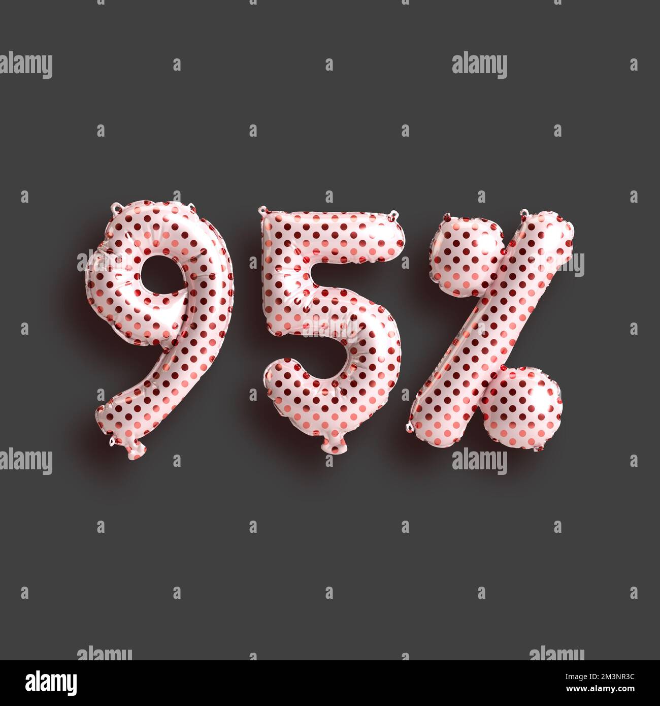 3d illustration of 95 percent balloons for sale valentines day products ...