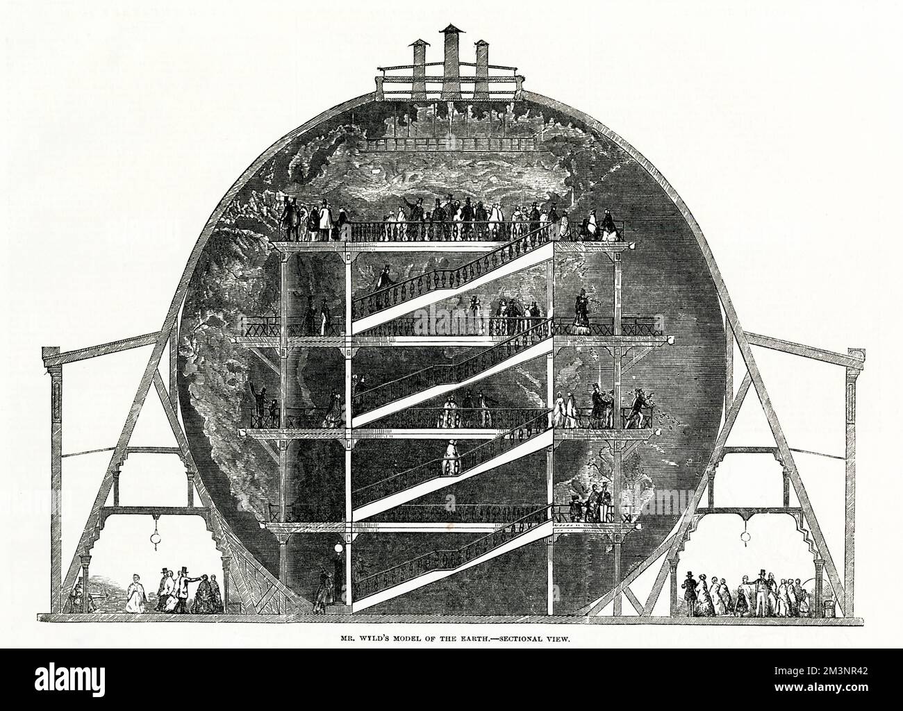 George Wyld‘s model of the Earth 1851 Stock Photo - Alamy