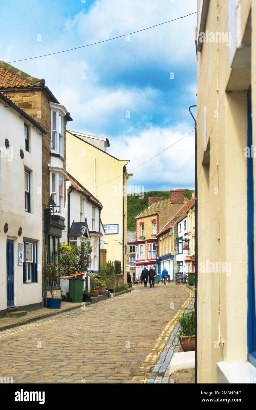 Looking north along High Street at the quaint ancient fishing seaside ...
