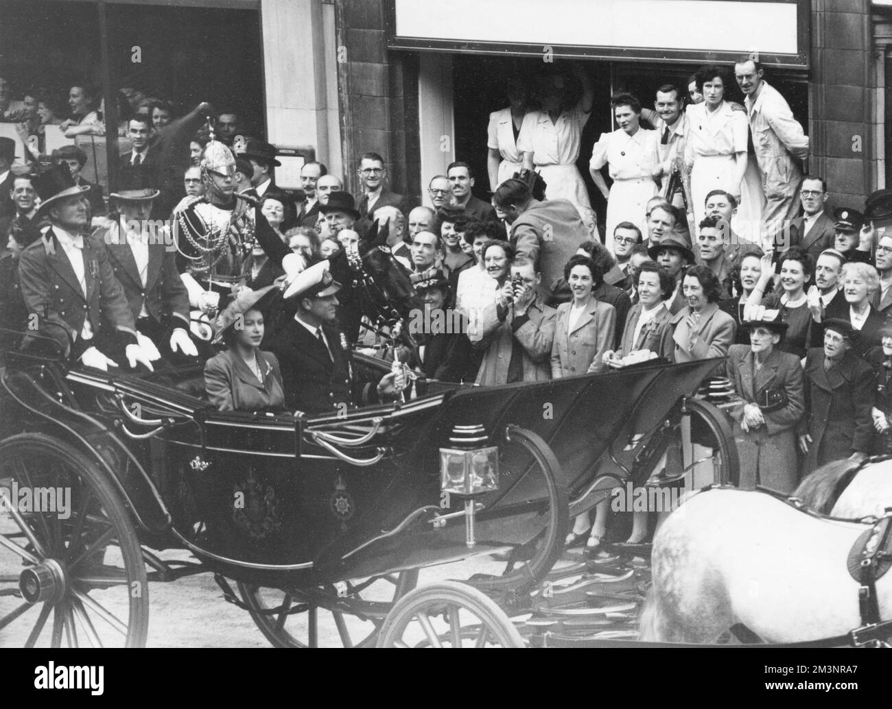 Queen Elizabeth II - on way to Guildhall, 1948 Stock Photo - Alamy