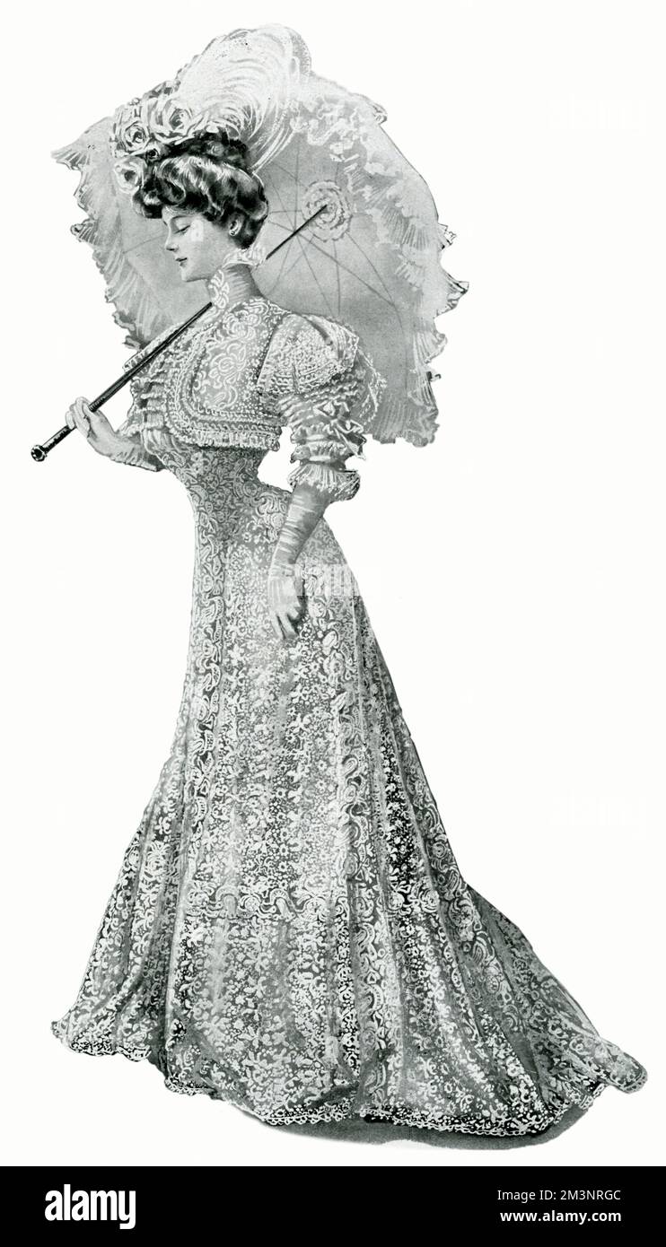 Edwardian woman wearing a very elegant Irish lace frock for the Spring ...