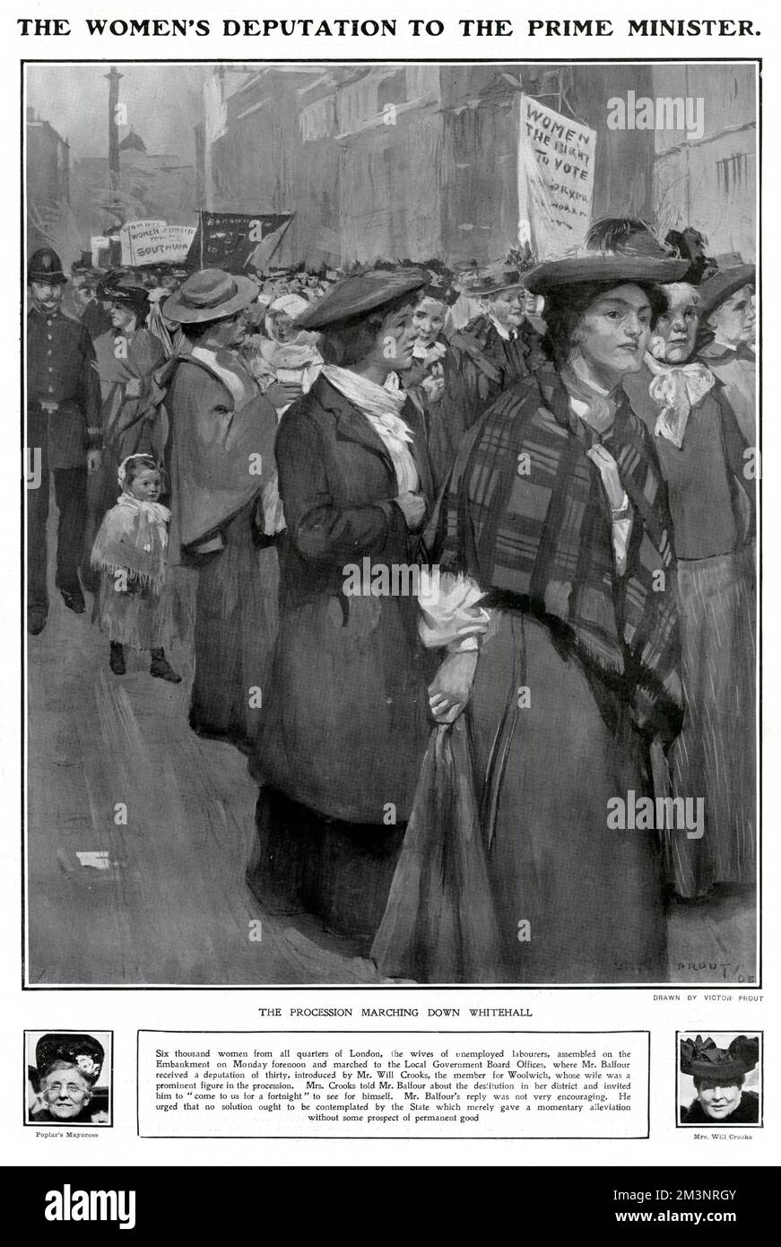Six thousands women procession in London, to the Prime Minster Balfour ...