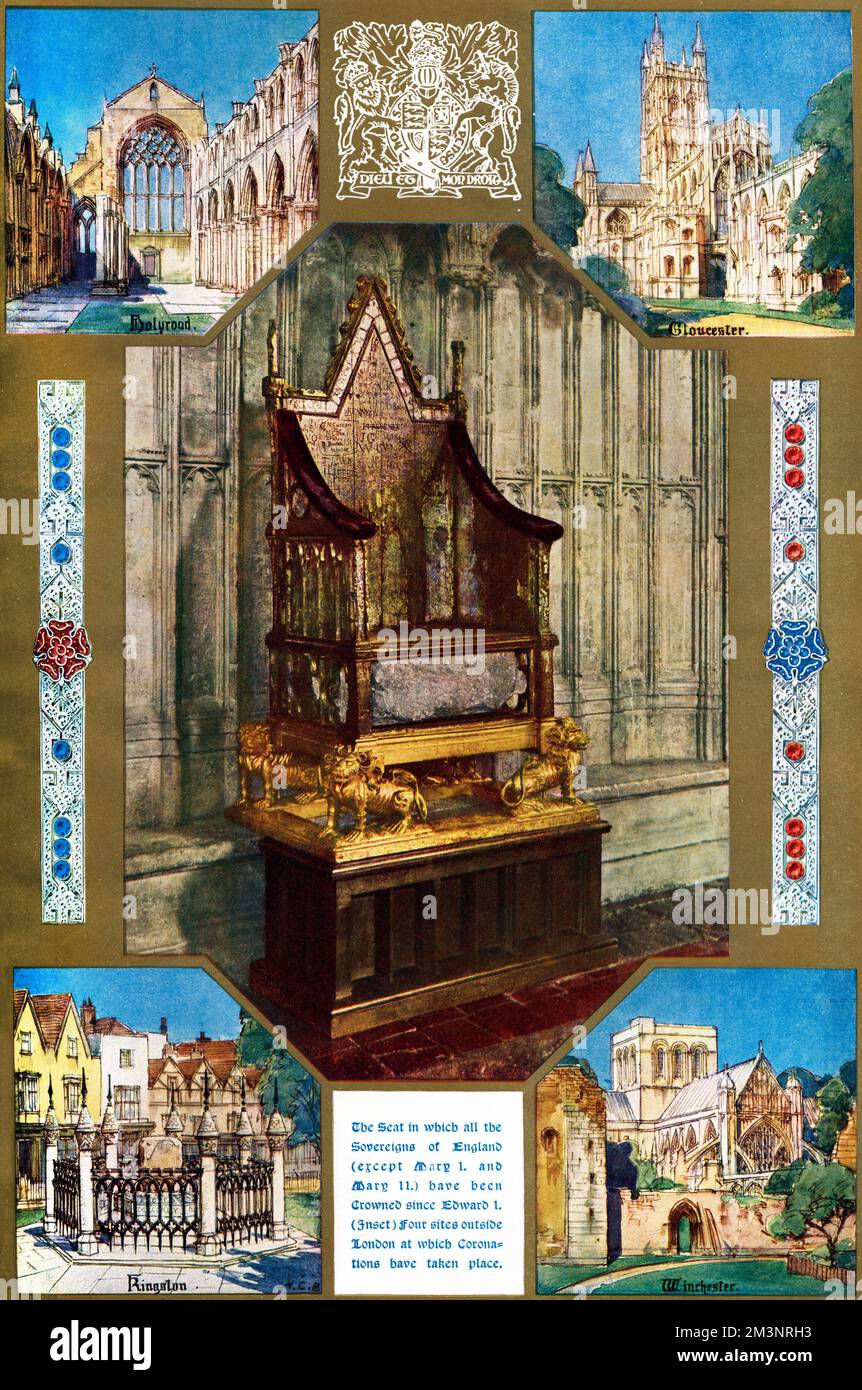 The Coronation Chair, with the Stone of Scone Stock Photo - Alamy
