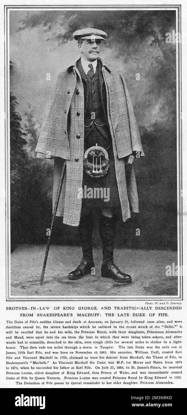 Death of Alexander Duff, 1st Duke of Fife Stock Photo - Alamy