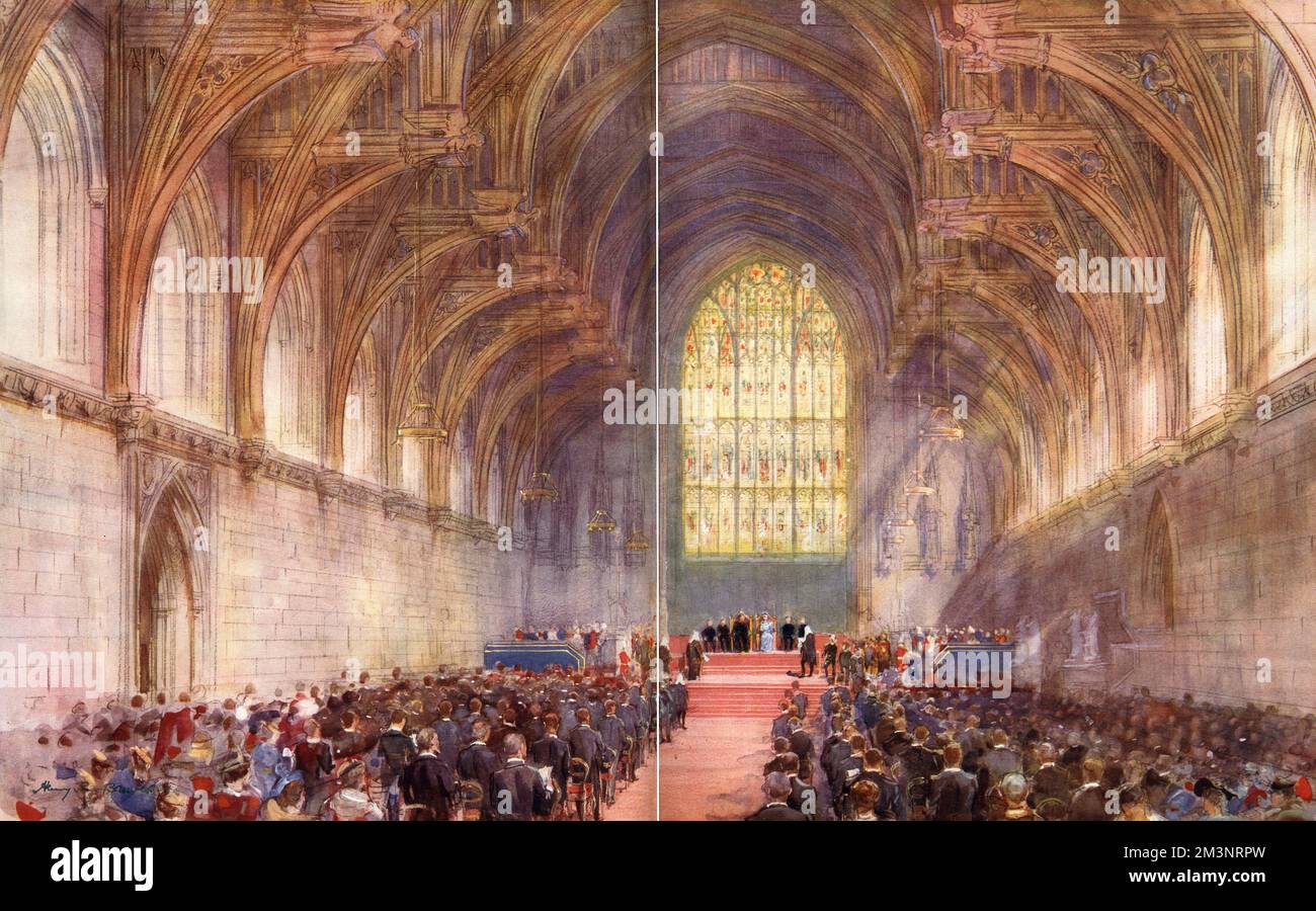Westminster Hall: the scene of the reading of the loyal address to King ...