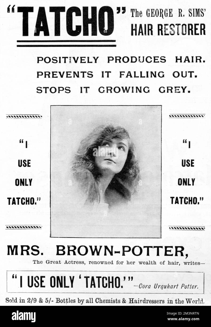 Advertisement for Tatcho - George R. Sims hair restorer, 189 Stock ...