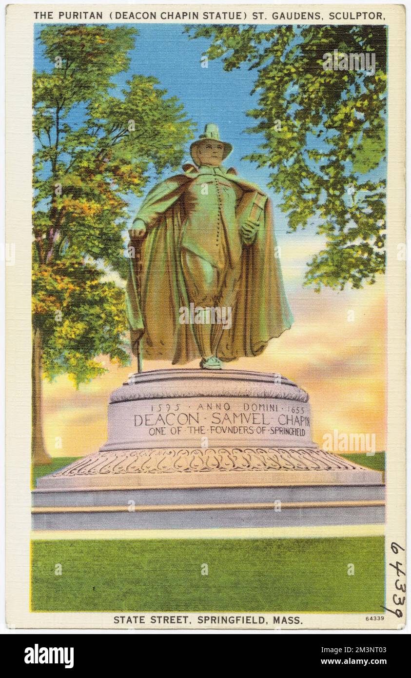 The Puritan (Deacon Chapin Statue) St. Gaudens, sculptor, State Street ...