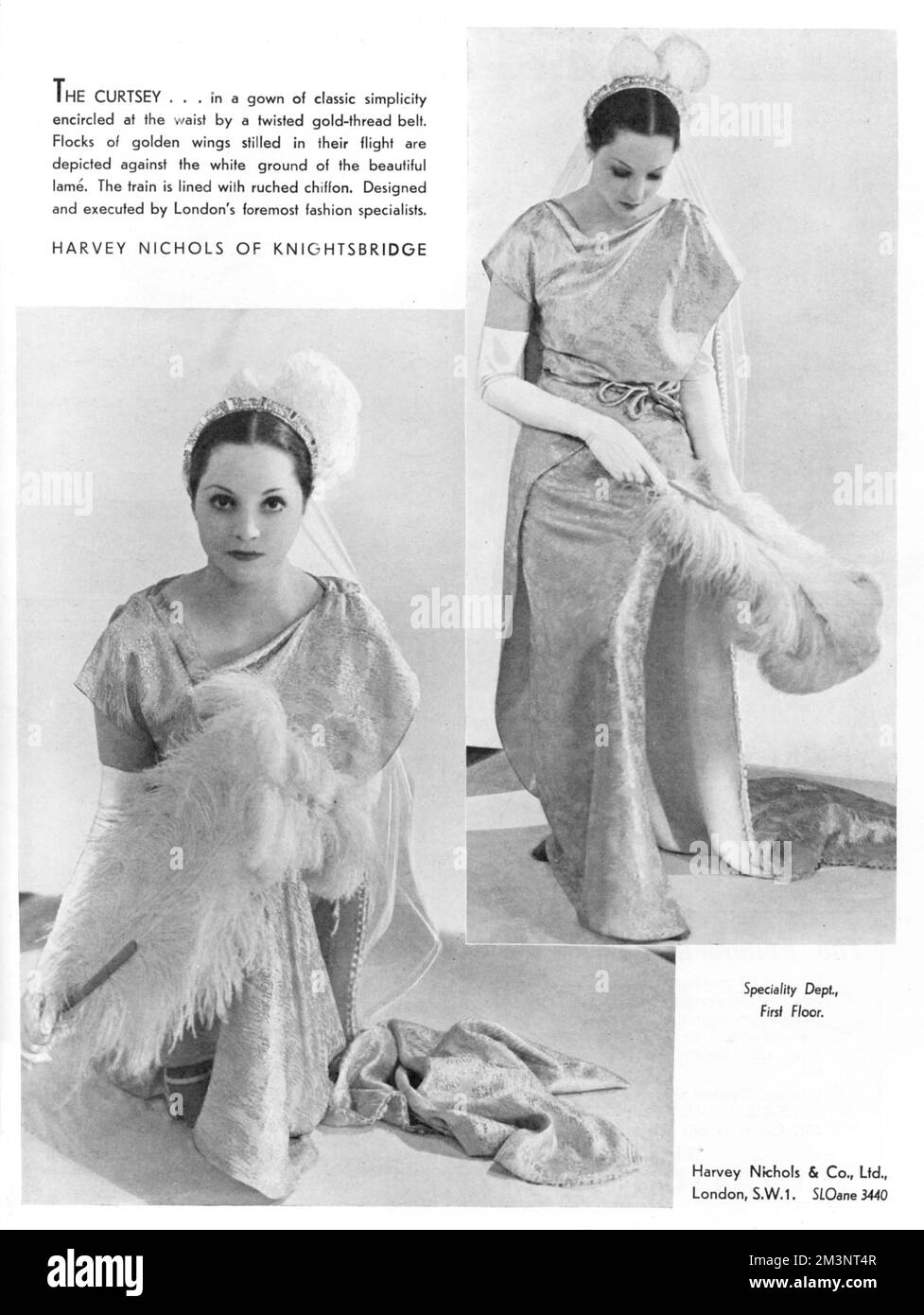A court dress to curtsey in from Harvey Nichols, 1935 Stock Photo - Alamy