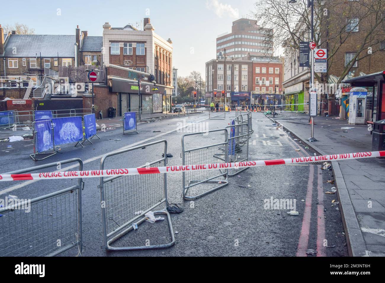 London, England, UK. 16th Dec, 2022. A police cordon outside the O2 ...