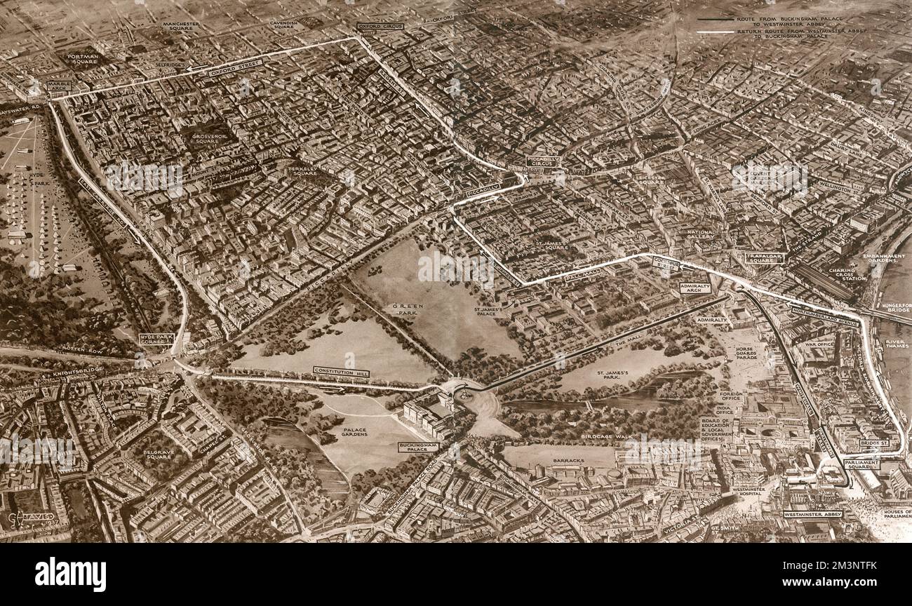 Processional route for the 1937 Coronation Stock Photo - Alamy