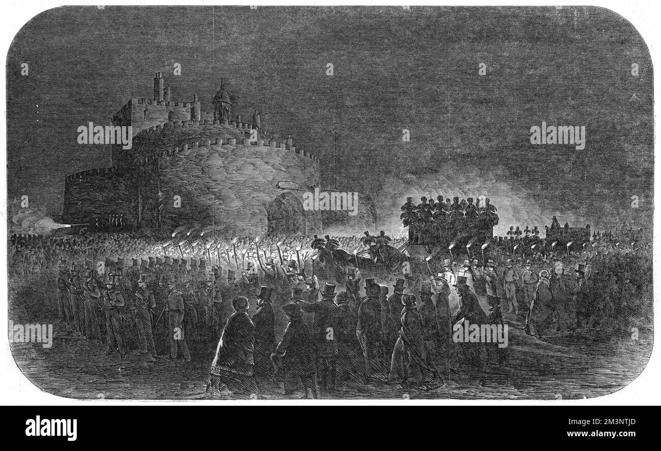 The hearse and remains of the Duke of Wellington passing Deal Castle in ...