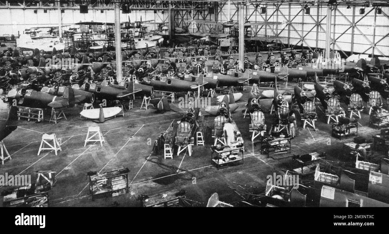 Spitfire fighter aircraft being manufactured in an undisclosed location ...