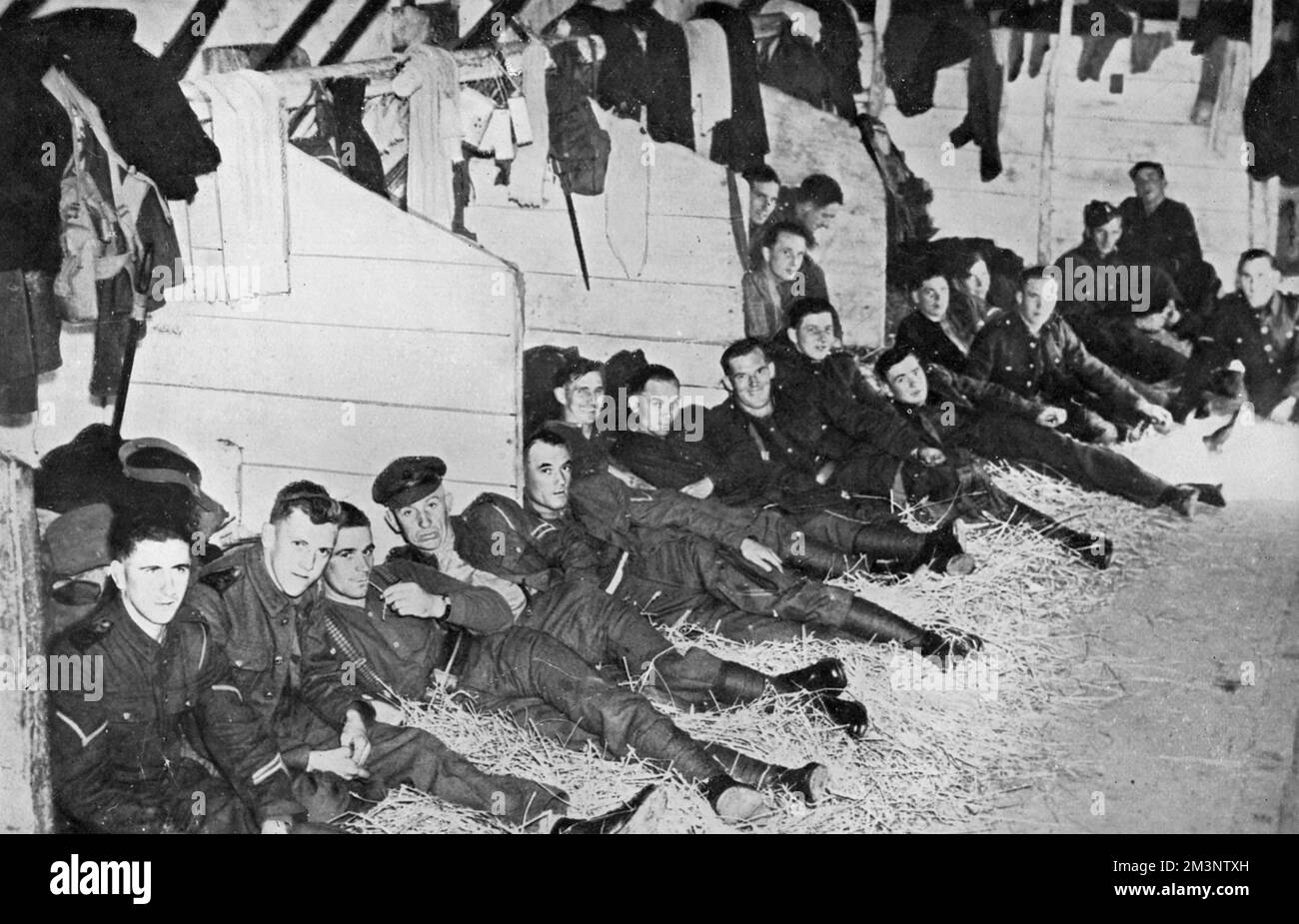 British soldiers in stables billet, France, 1939 Stock Photo - Alamy