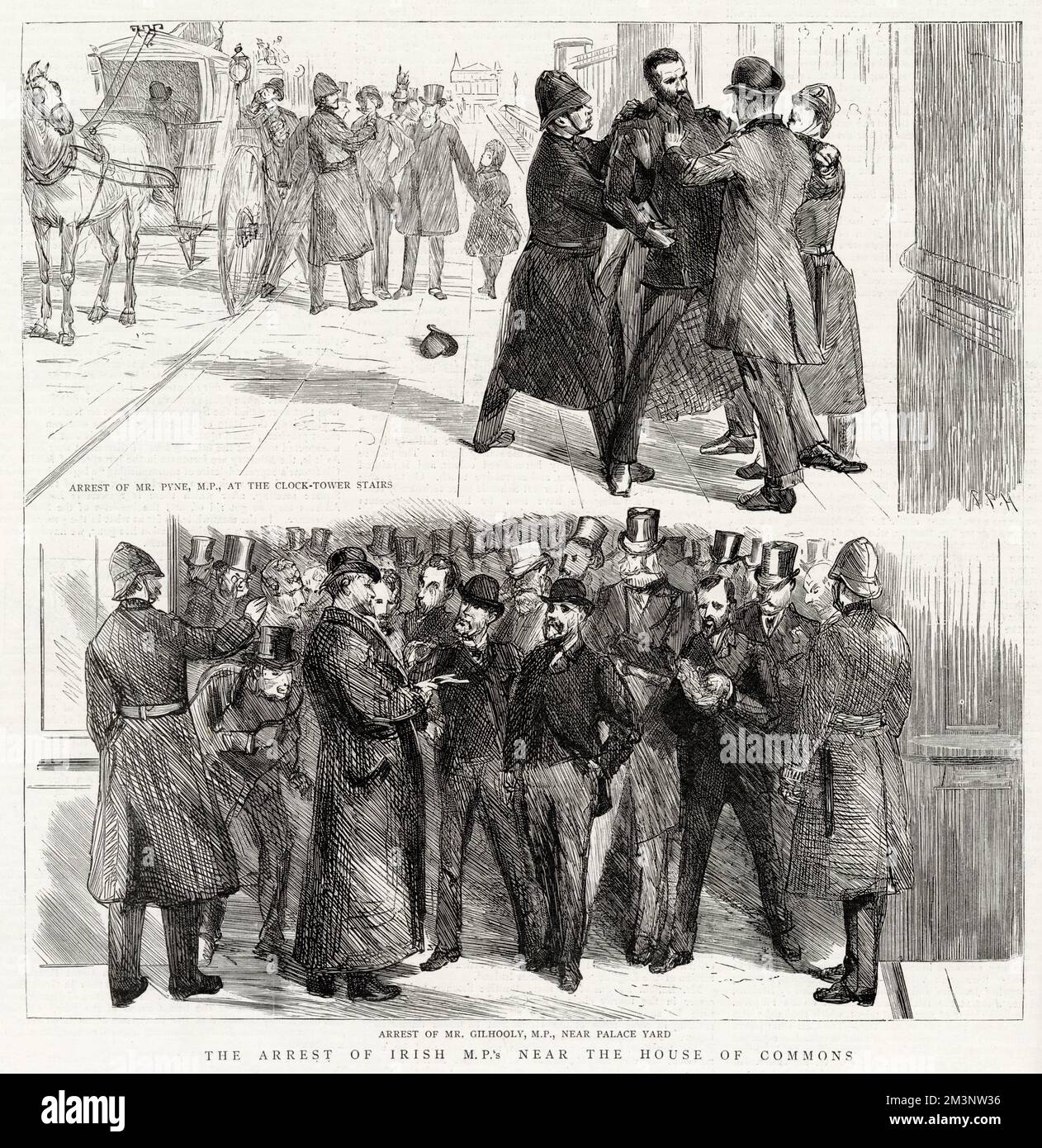 The Arrest of Irish MP's near the House of Commons 1888 Stock Photo - Alamy