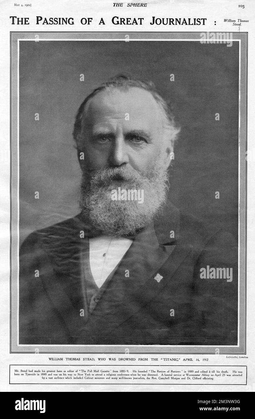 Titanic - W. T. Stead Stock Photo - Alamy