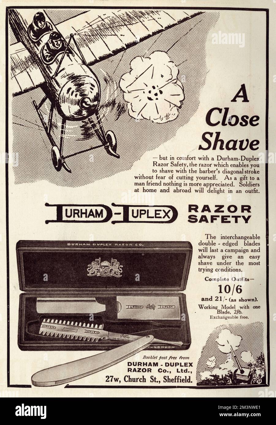 Advert for Durham Duplex Safety Razor 1914 Stock Photo - Alamy