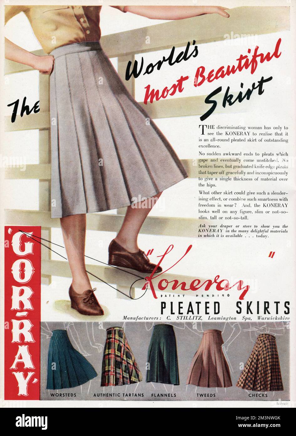 Advert for Gor-ray Koneray pleated skirts 1941 Stock Photo - Alamy
