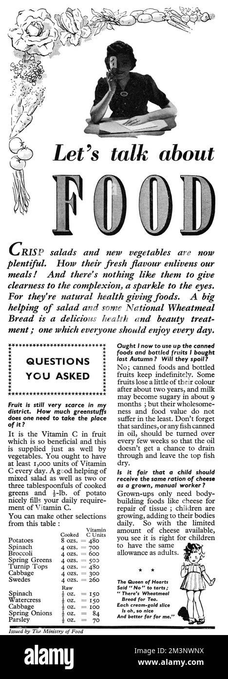 Second world war food Cut Out Stock Images & Pictures - Alamy