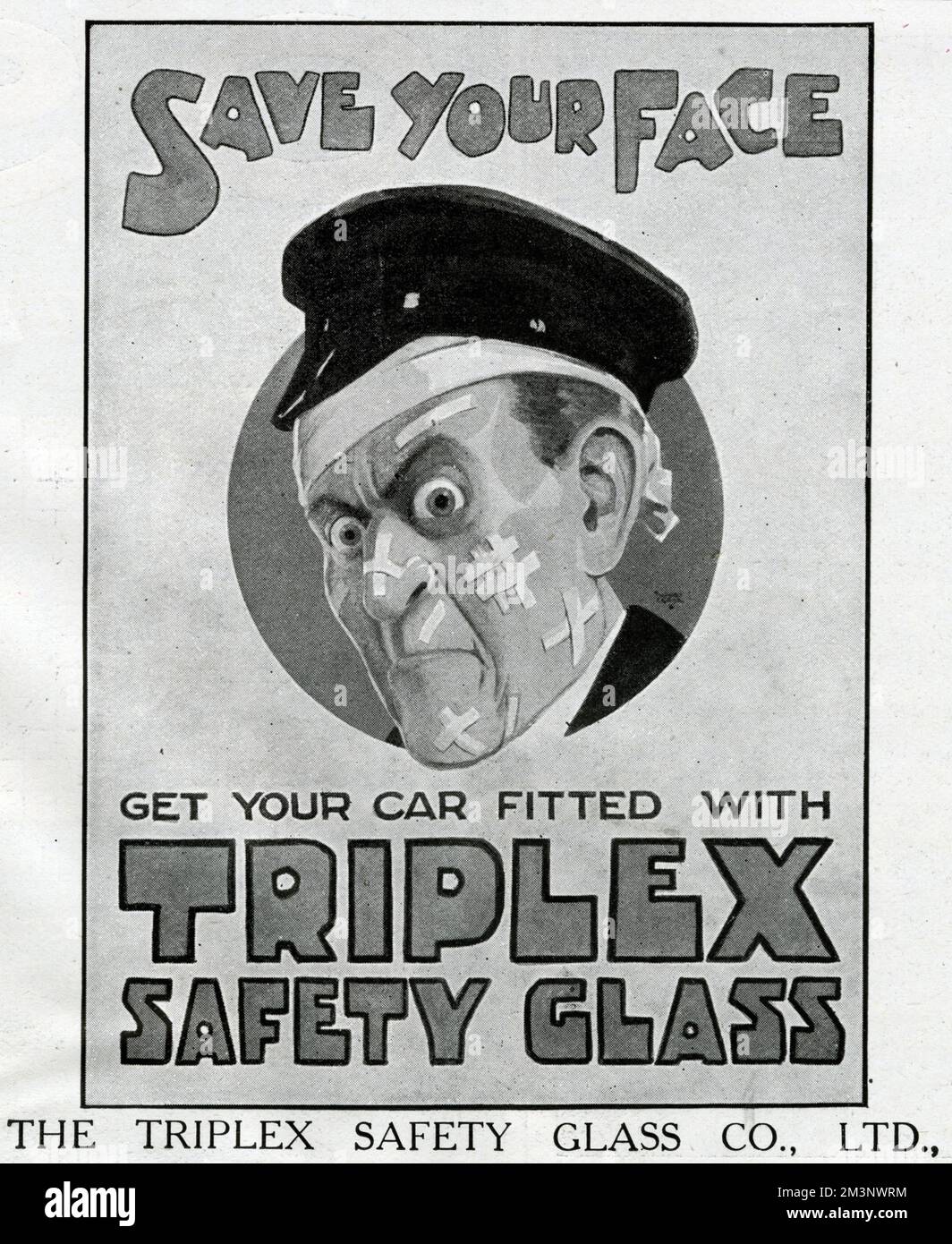 Advert for Triplex Safety Glass 1914 Stock Photo - Alamy
