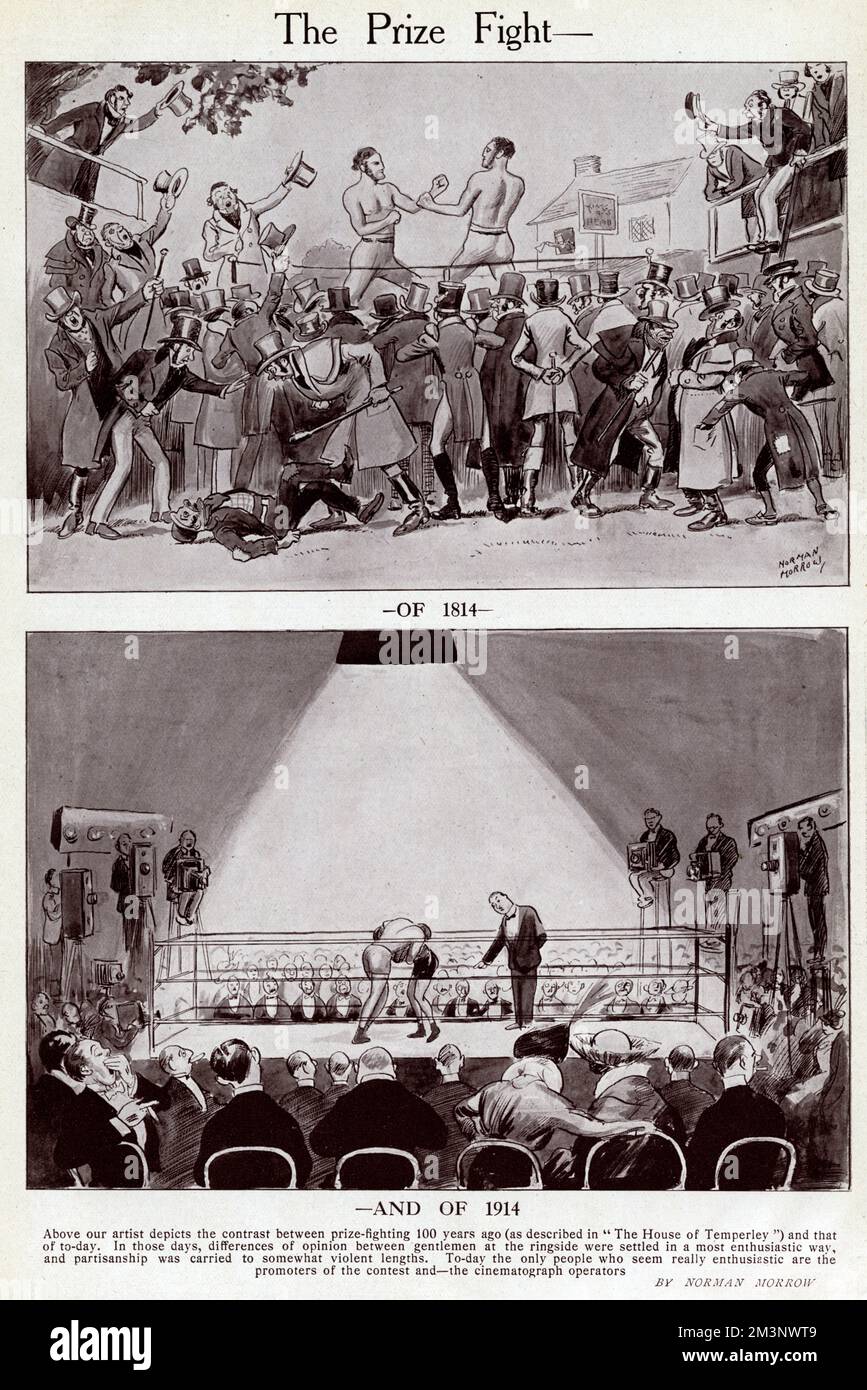 The Prize Fight, 1814 and 1914 Stock Photo - Alamy