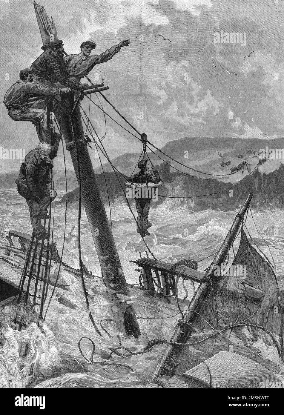 The volunteer life brigade at work : life saving at sea Stock Photo - Alamy