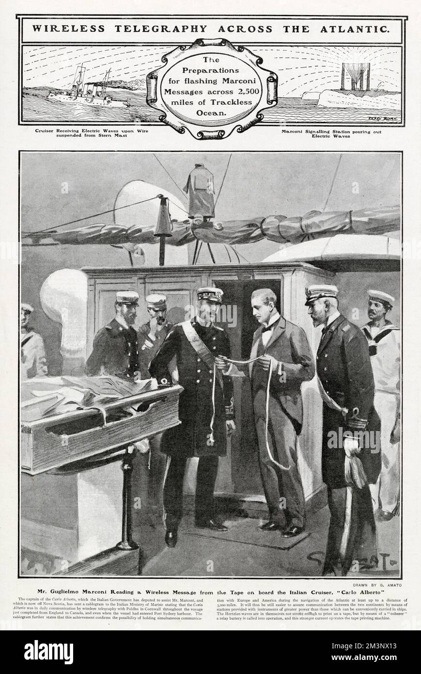 Guglielmo Marconi reading a telegraph message 1902 Stock Photo - Alamy