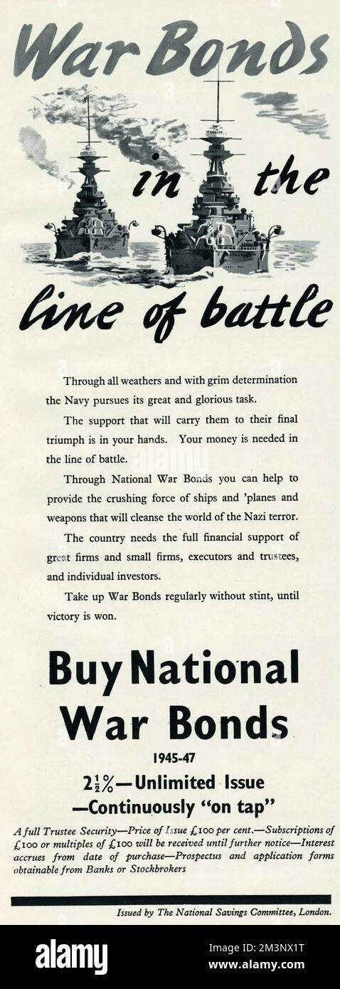 Advert for the National Savings Committee 1940 Stock Photo - Alamy