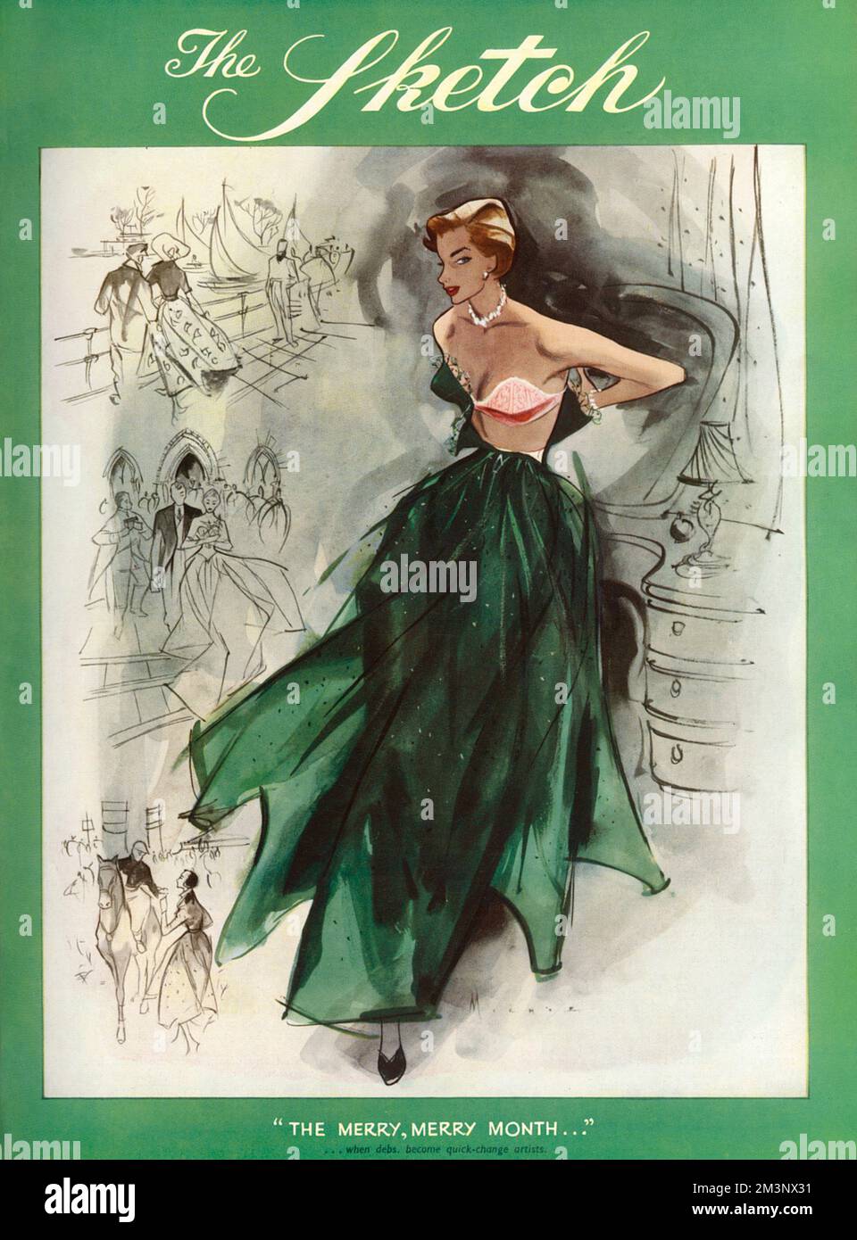 Sketch front cover, the London Season 1950 Stock Photo - Alamy