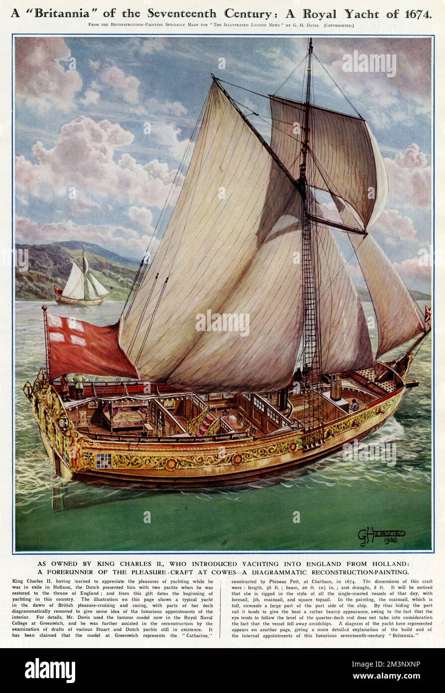 A Royal Yacht of 1674 by G. H. Davis Stock Photo - Alamy
