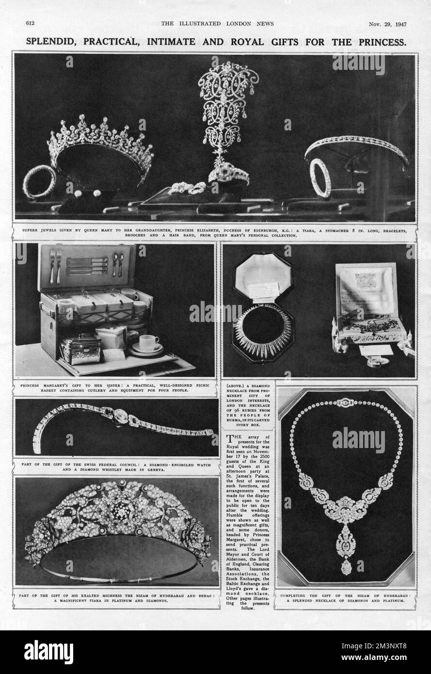 Bridal gifts for Princess Elizabeth Stock Photo - Alamy