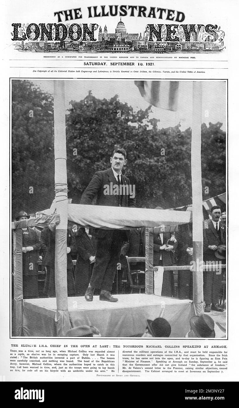 Michael Collins as Sinn Fein Minister of Finance(1890-1922). Pictured ...
